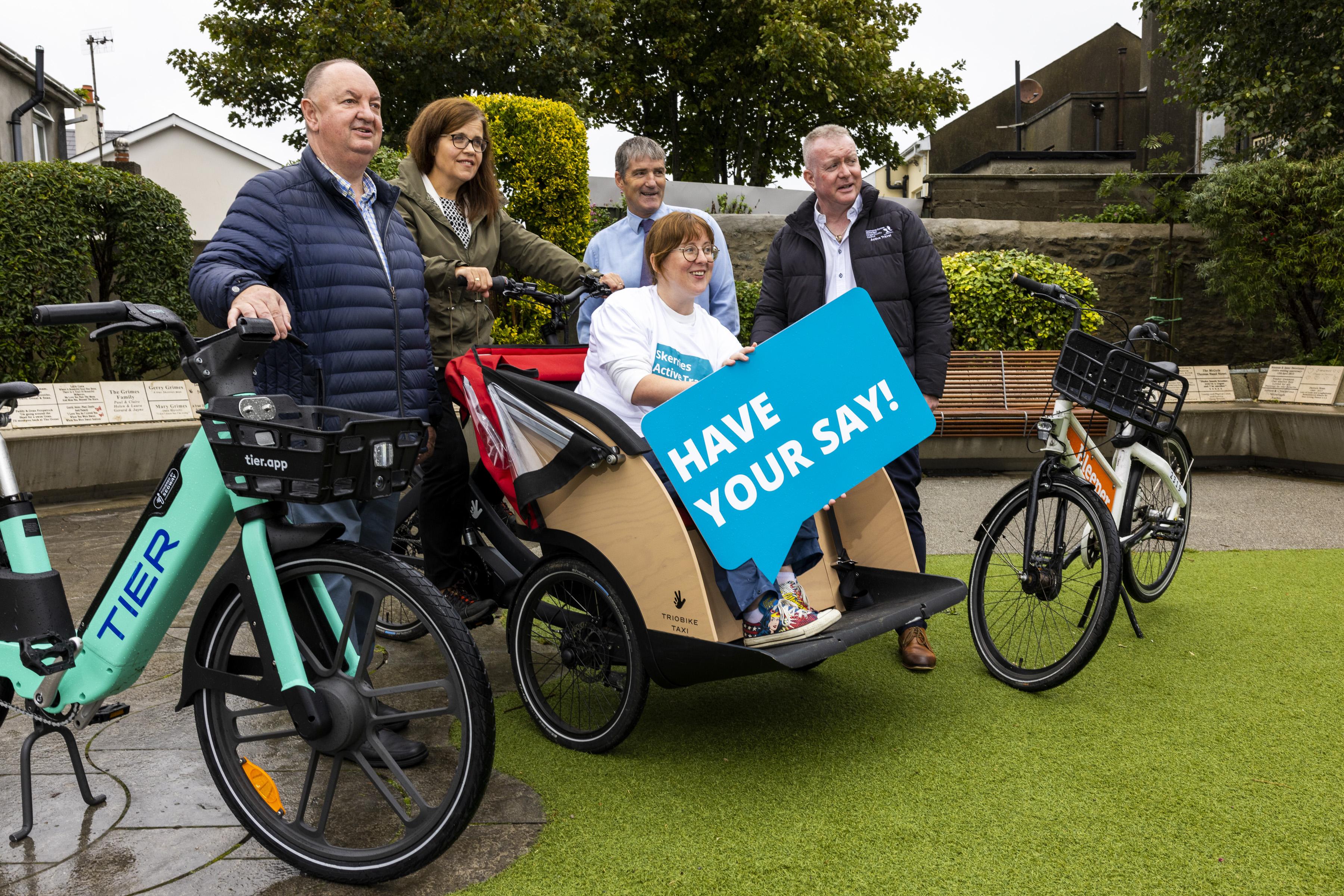 Cycling Without Age trishaw bike at the launch | Fingal County Council