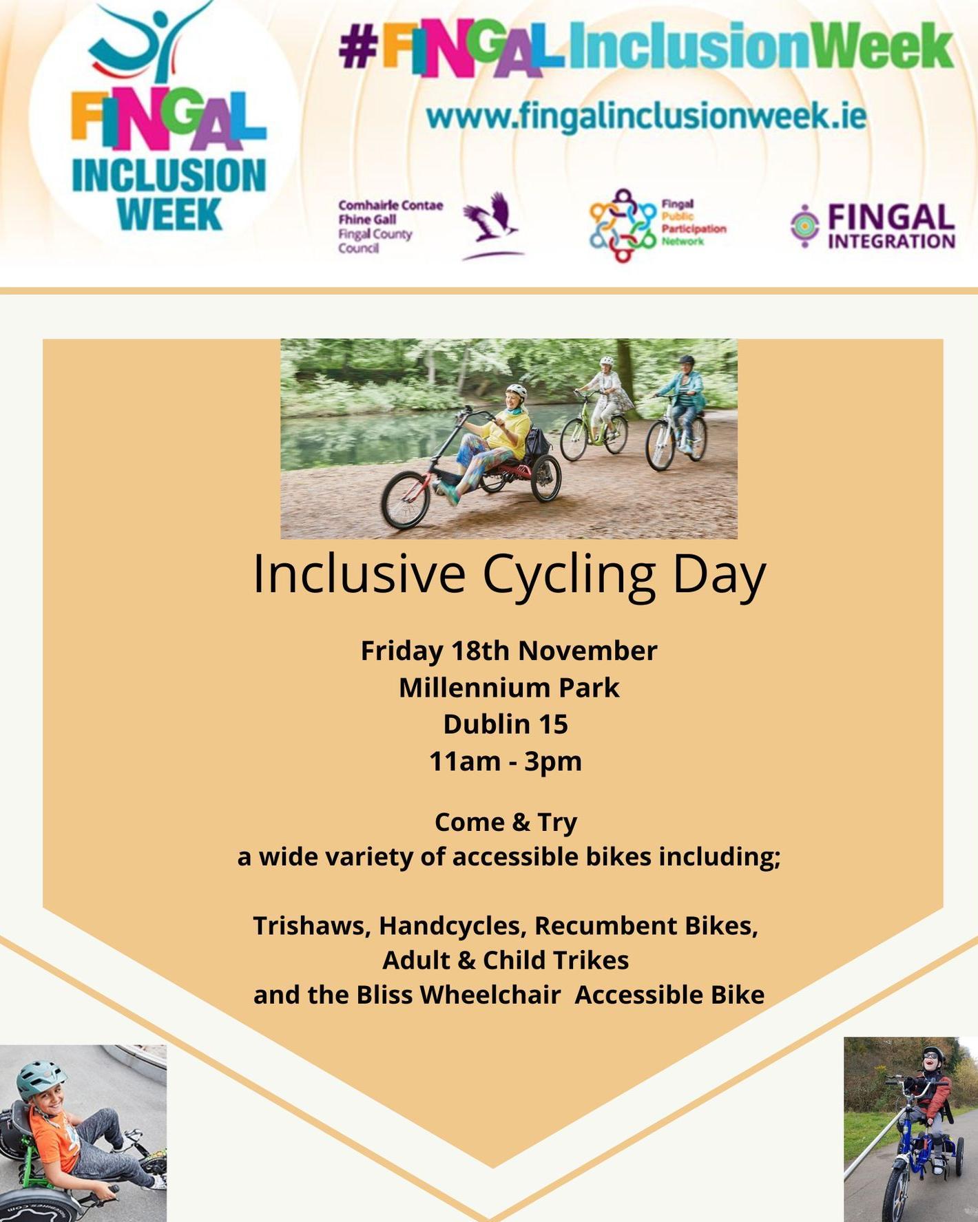 Inclusive cycling event poster | Fingal County Council
