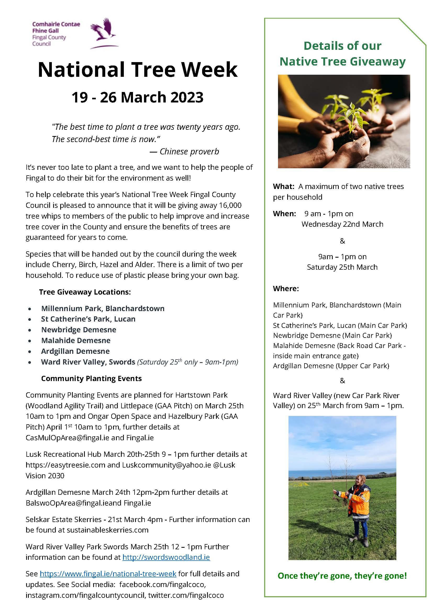 Flyer Free tree giveaway 2023 | Fingal County Council
